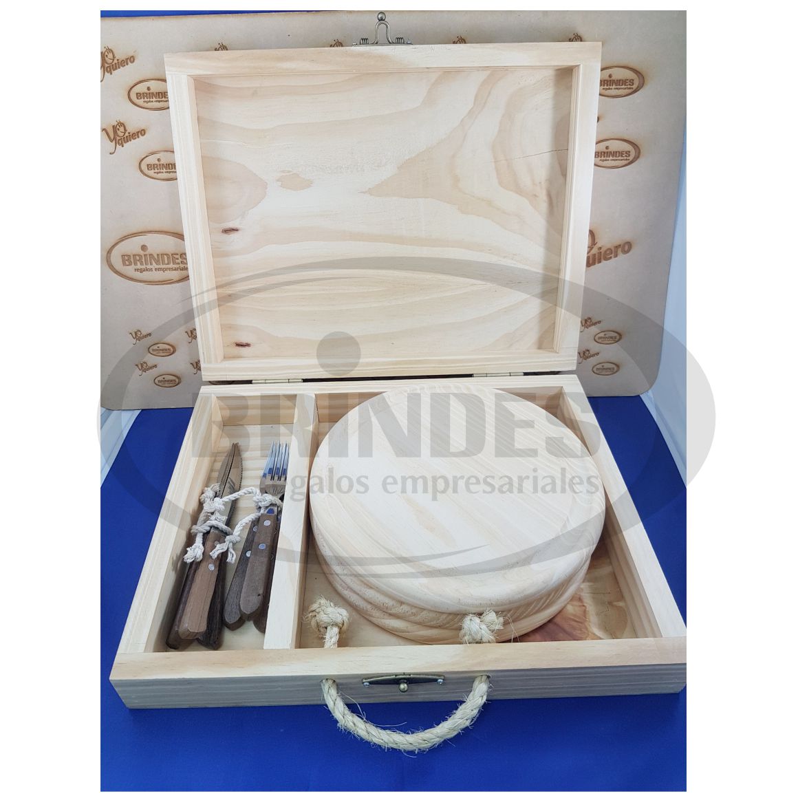 Kit Asado Caja Madera